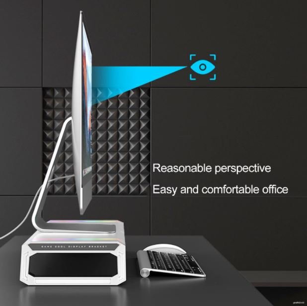 RGB Monitor Stand Riser Desktop Monitor Stand Computer Stand Laptop ...